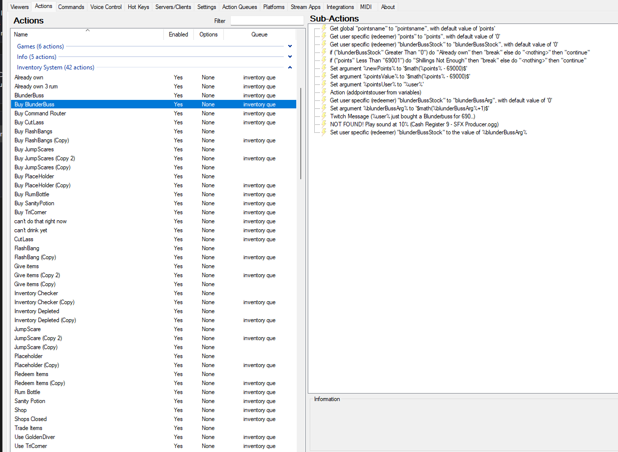An variable based Inventory system like Mix It Up · Streamer.bot Ideas ...